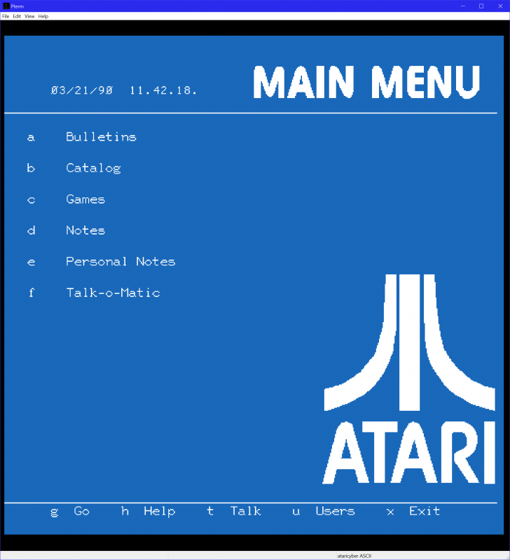 AtariWiki V3.1: IRATA.ONLINE-Main Menu-Atari.png